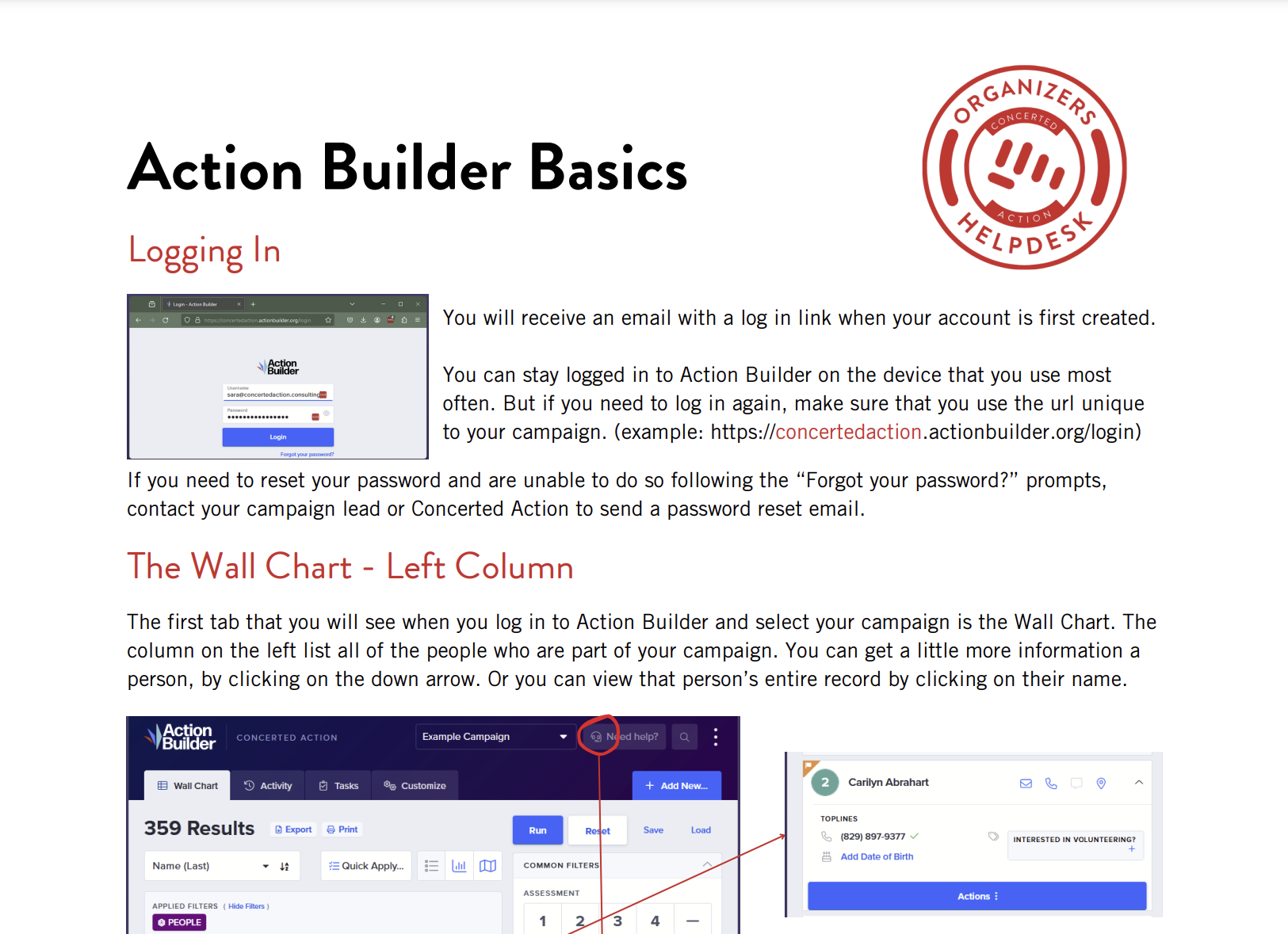 Action Builder - Concerted Action