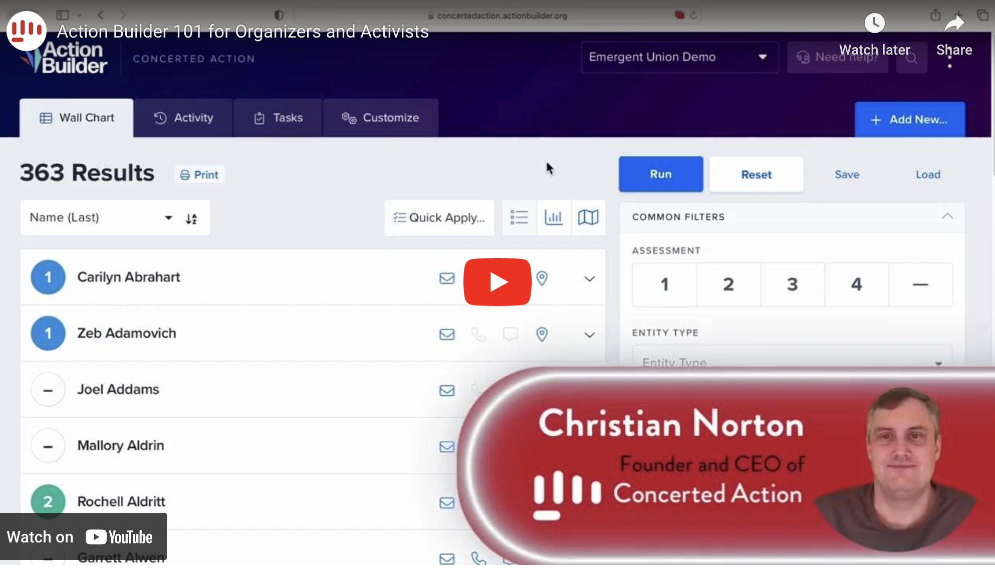 Action Builder - Concerted Action